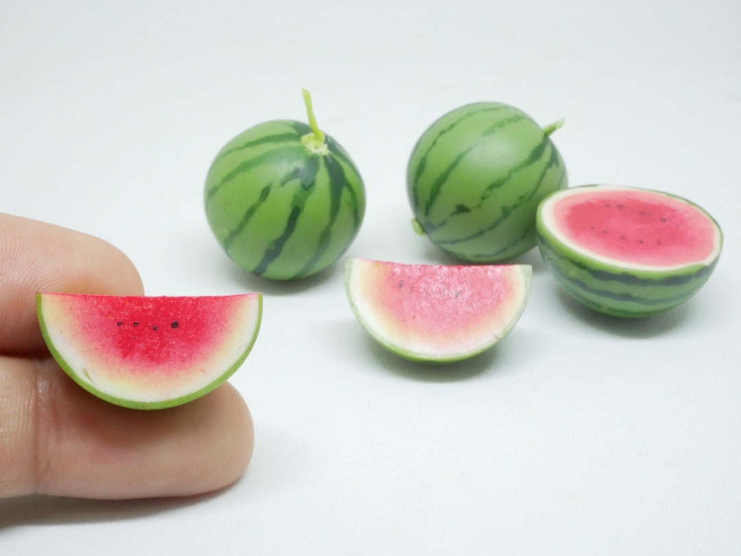 Miniature Watermelon Fruit Clay Mini Fruit Dollhouse Handmade 1/12 ...