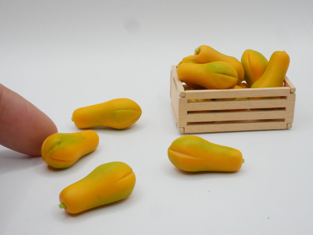 Miniature Yellow Papaya Fruit Clay Dollhouse Handmade 1:12 - Etsy