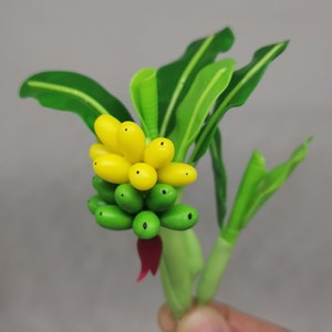 1 Pc Miniature Banana Tree (10 CM) Plant Clay Dollhouse Handmade Decor ...