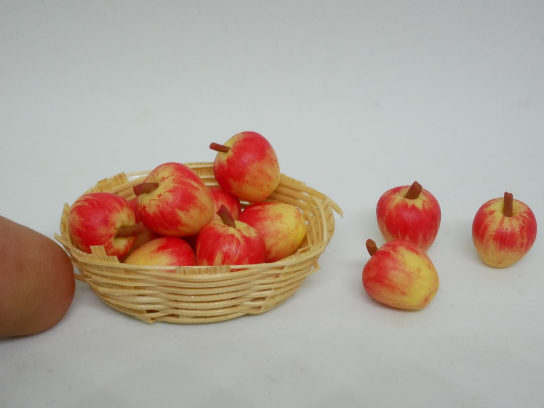 10 Pcs Miniature Apples Clay Fruit Clay Dollhouse Handmade - Etsy