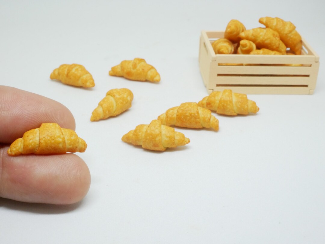 10 Miniature Croissant: Handmade Clay Food, Dollhouse (1/12 Scale) - Etsy