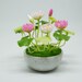 Miniature Lotus Flower Clay Mix Color in Pot Dollhouse Handmade ...