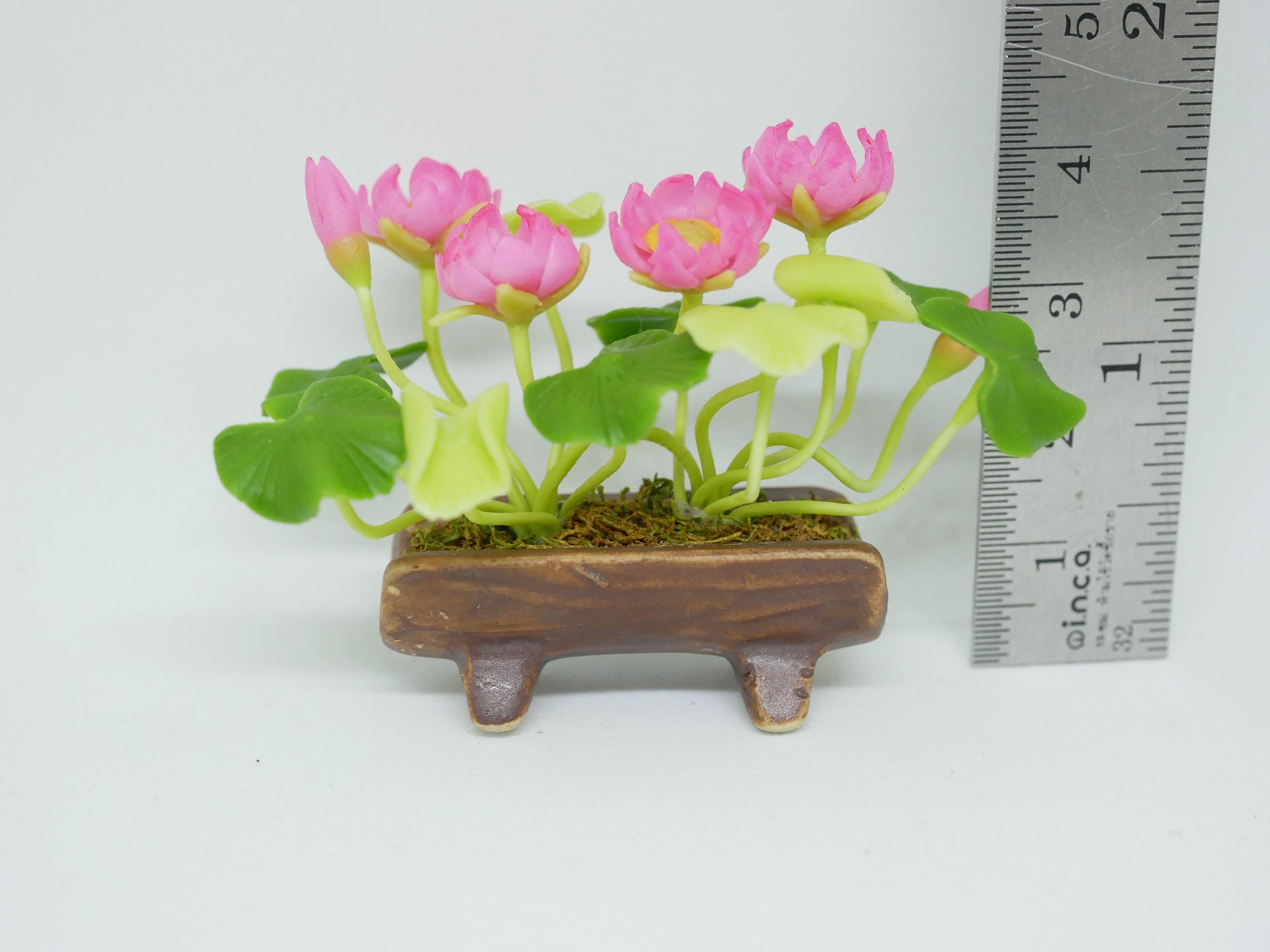 1 Lotus Flower Clay in Timber Ceramic Pot Miniature Dollhouse - Etsy Canada