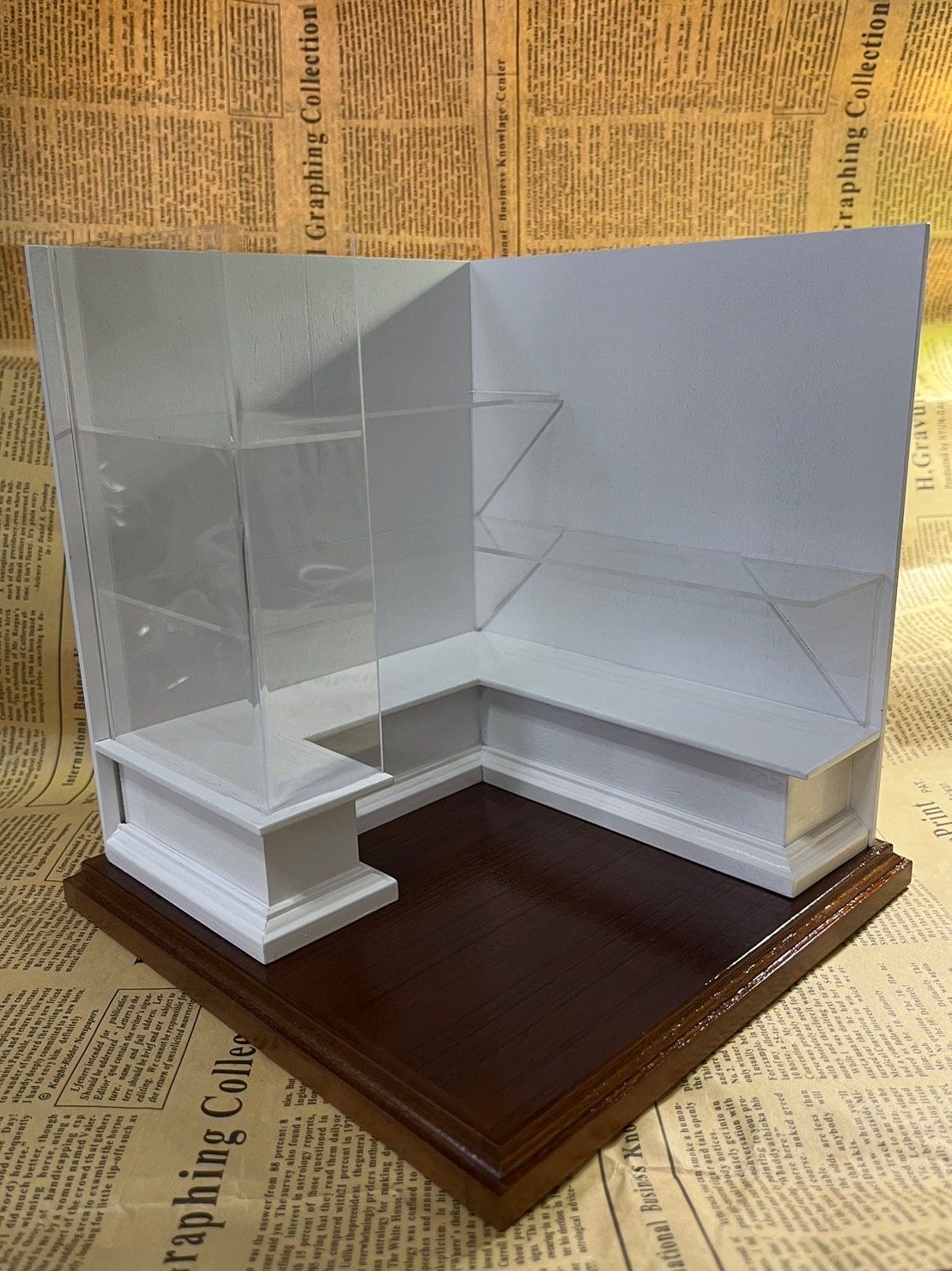Miniature Empty Wooden Showcase Dollhouse Handmade Miniature Bakery ...