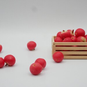 10 Pcs Miniature Red Apple Clay Fruit Clay Dollhouse Handmade ...