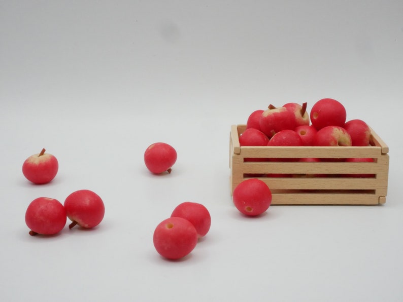 10 Pcs Miniature Red Apple Clay Fruit Clay Dollhouse Handmade ...
