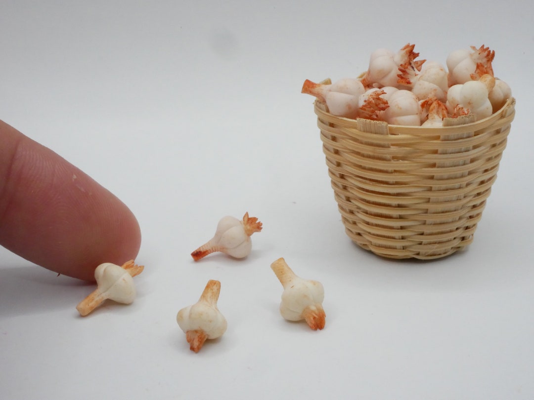 10 Pcs Miniature Garlic Dollhouse Handmade Decoration 1:12, Miniature ...