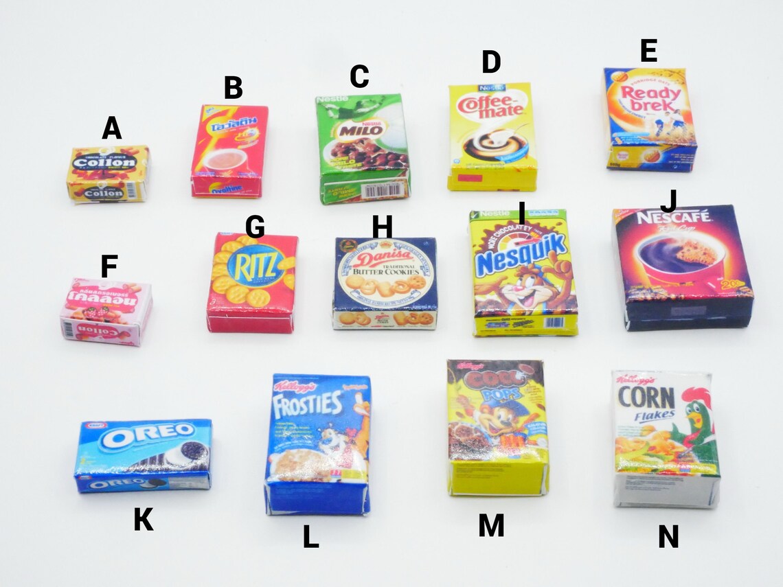 1 Pc Miniature Snack Packaging Dollhouse Mini Food Groceries - Etsy