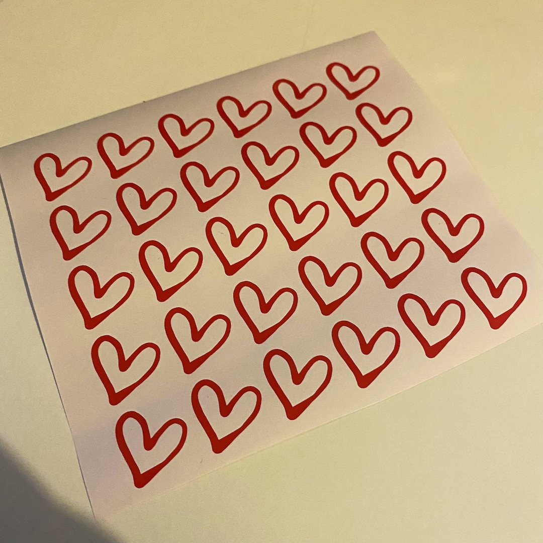 Vinyl Heart Stickers - Etsy
