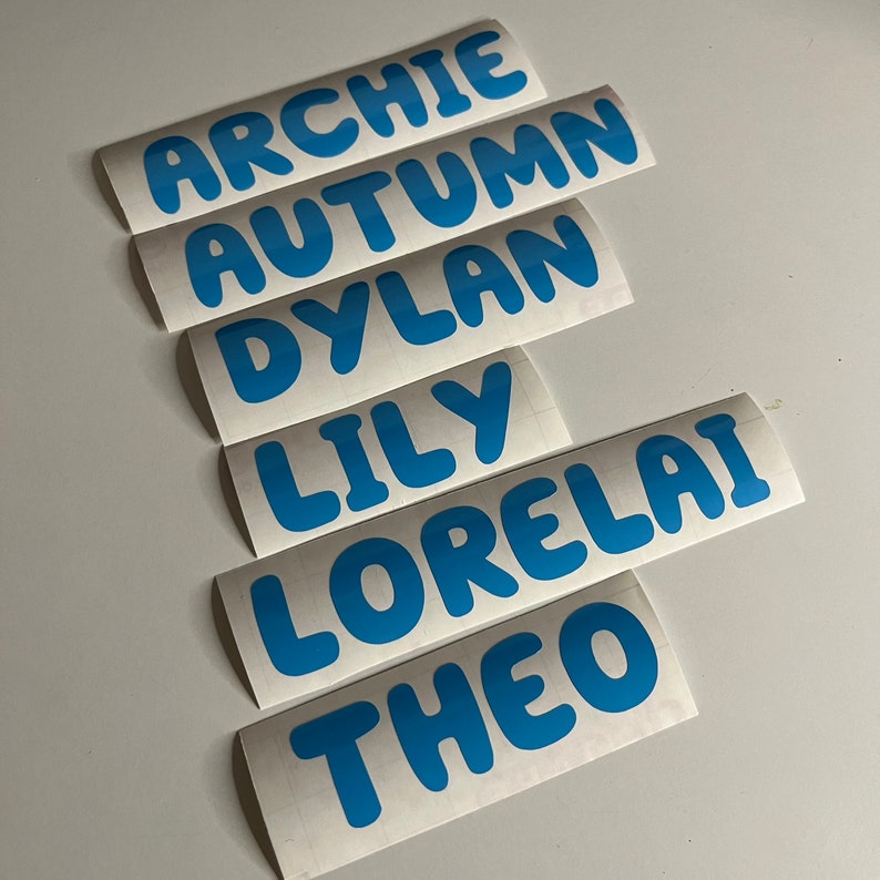 Bluey Name Vinyls Personalised Name Stickers - Etsy