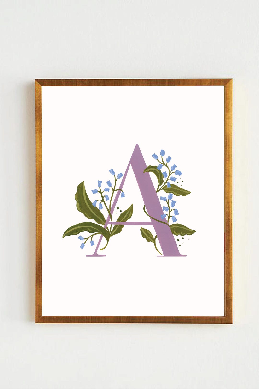 A, Printable Floral Alphabet Print, Floral Letters, Gift Idea, Newborn ...