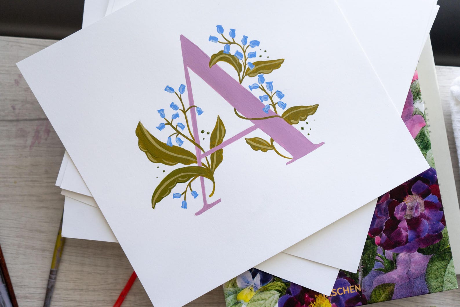 A, Printable Floral Alphabet Print, Floral Letters, Gift Idea, Newborn ...