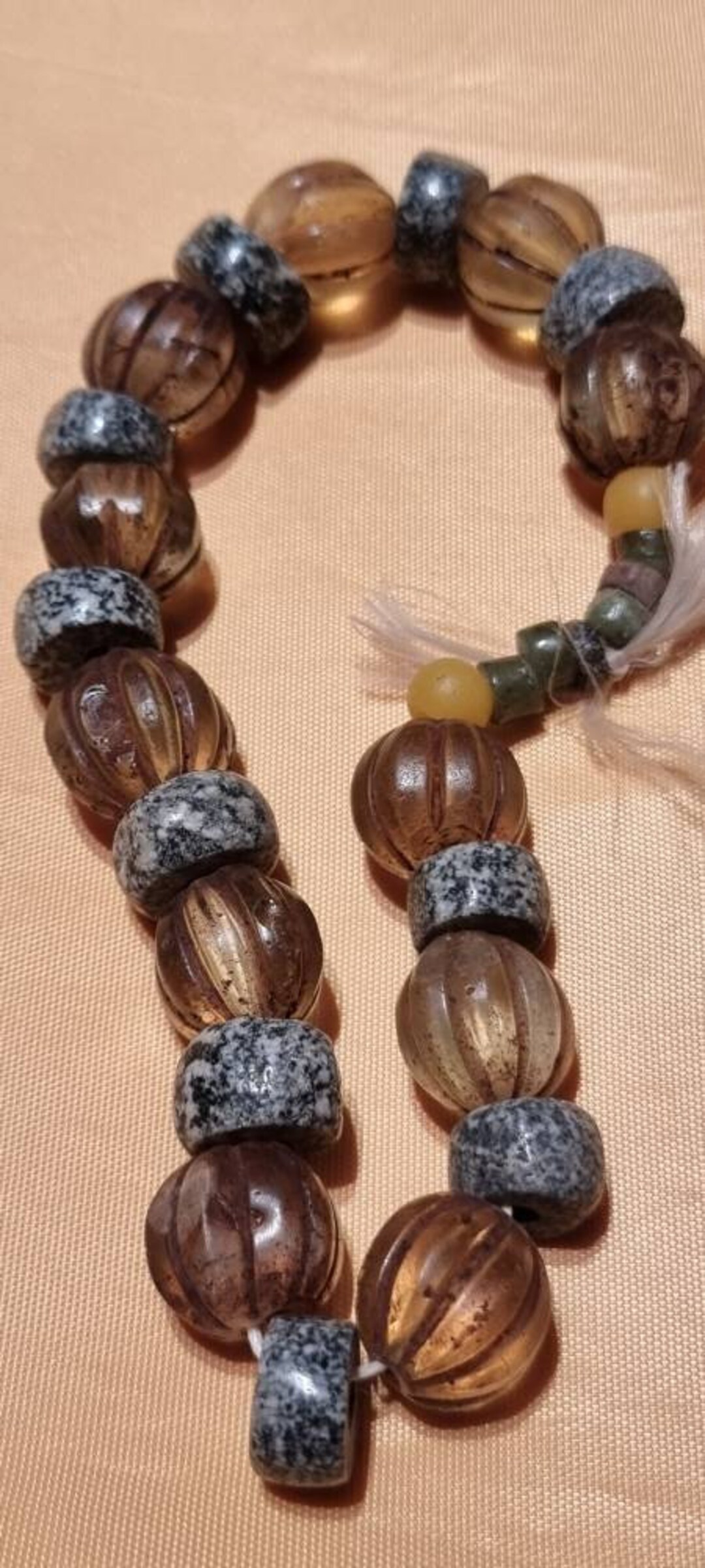 Superb Batch of Authentic Venetian Melon Pearls and Unique Granite ...