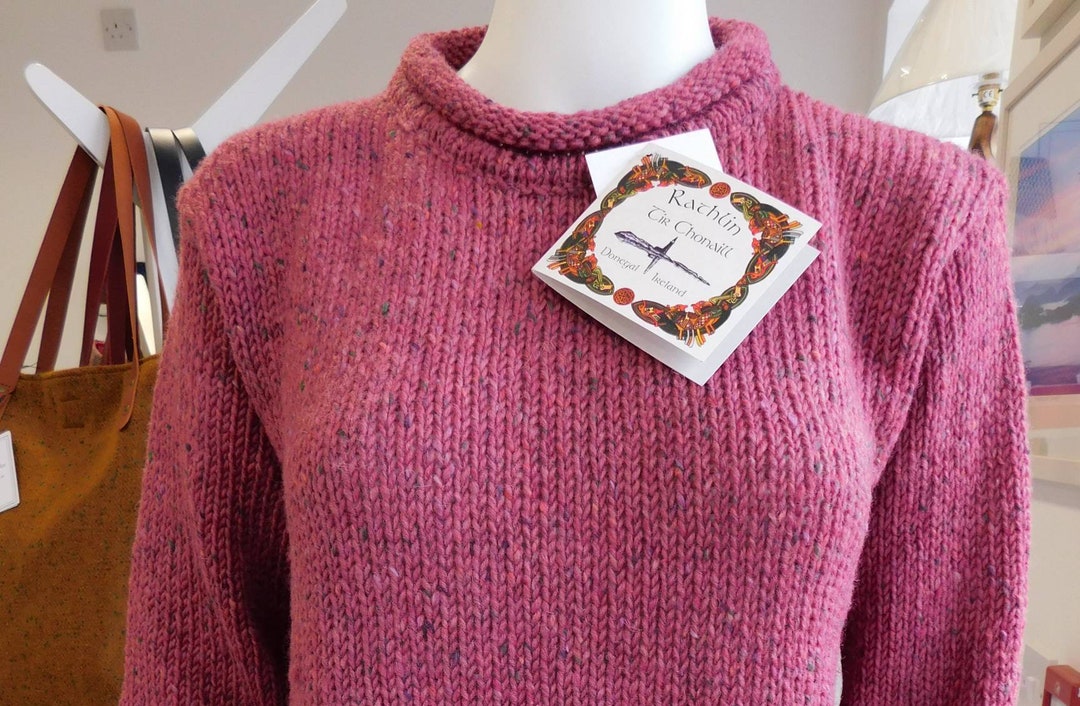 Irish Donegal Fisherman Sweater in 100% Donegal Tweed Wool - Etsy