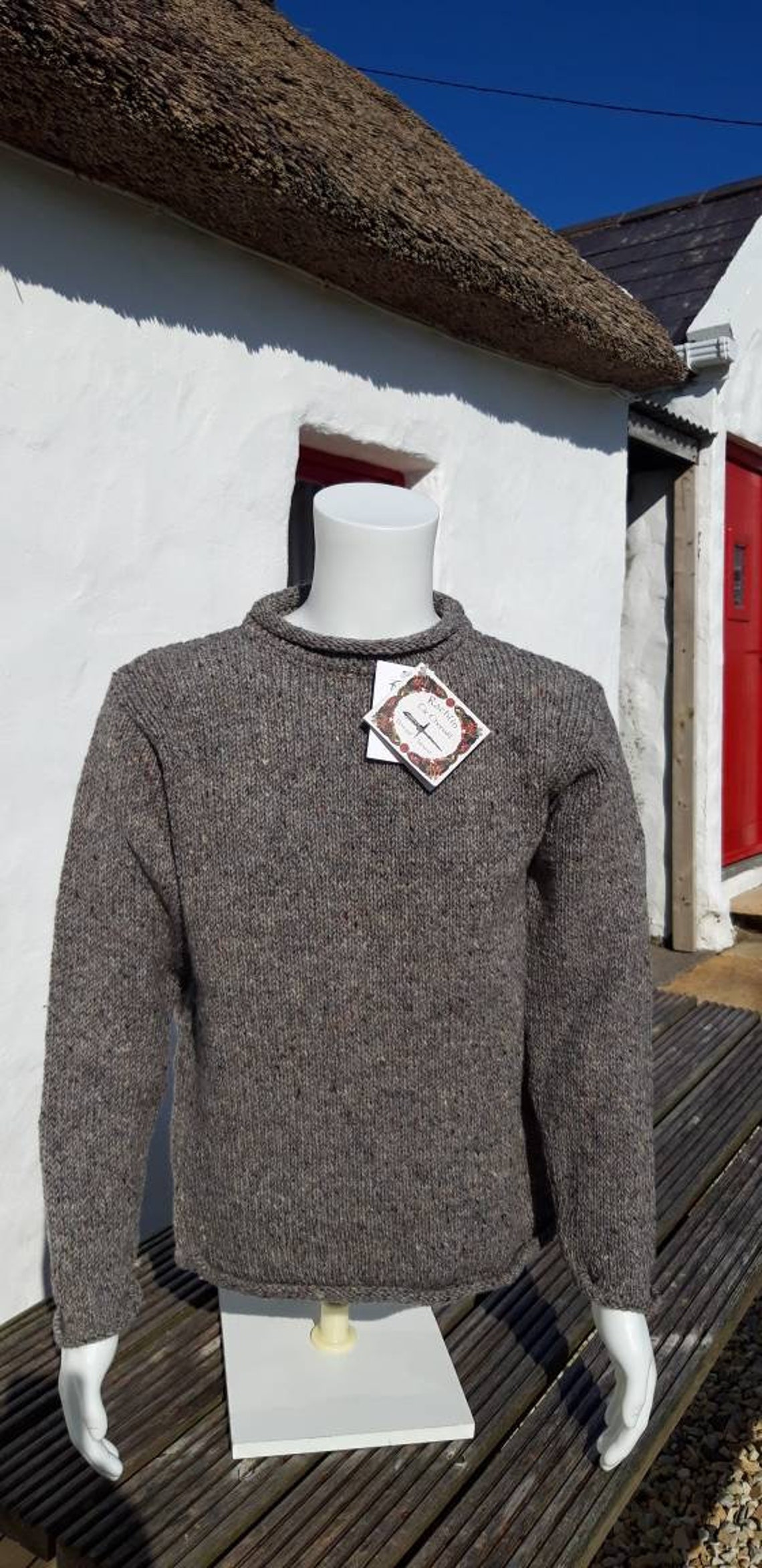 Irish Donegal Fisherman Sweater in Locally Produced Donegal Tweed Wool ...