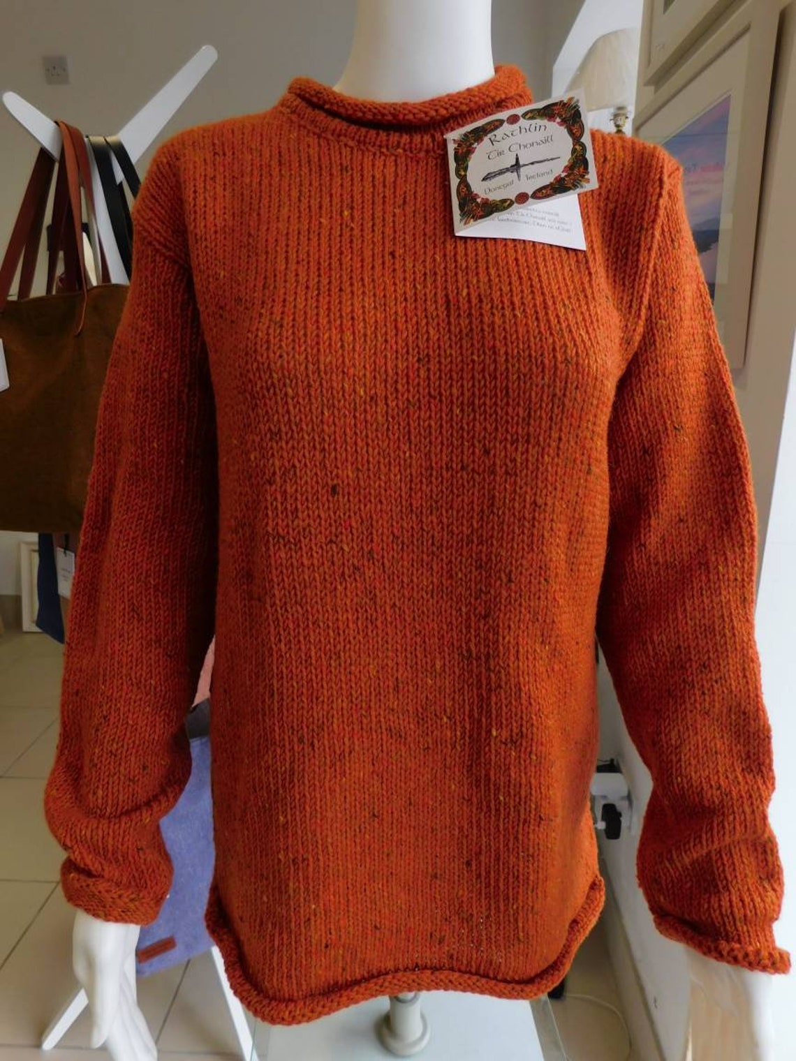 Irish Donegal Fisherman Sweater in 100% Donegal Tweed Wool - Etsy