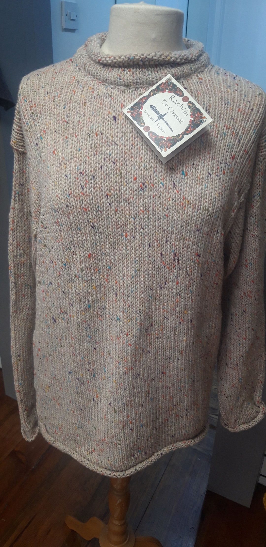 Irish Donegal Fisherman Sweater in 100% Donegal Tweed Wool - Etsy