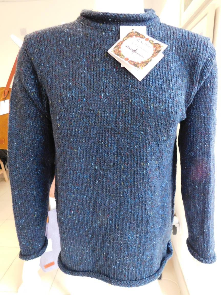Irish Donegal Fisherman Sweater in 100% Donegal Tweed Wool | Etsy