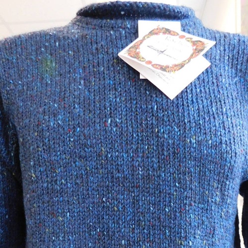 Irish Donegal Fisherman Sweater in 100% Donegal Tweed Wool - Etsy