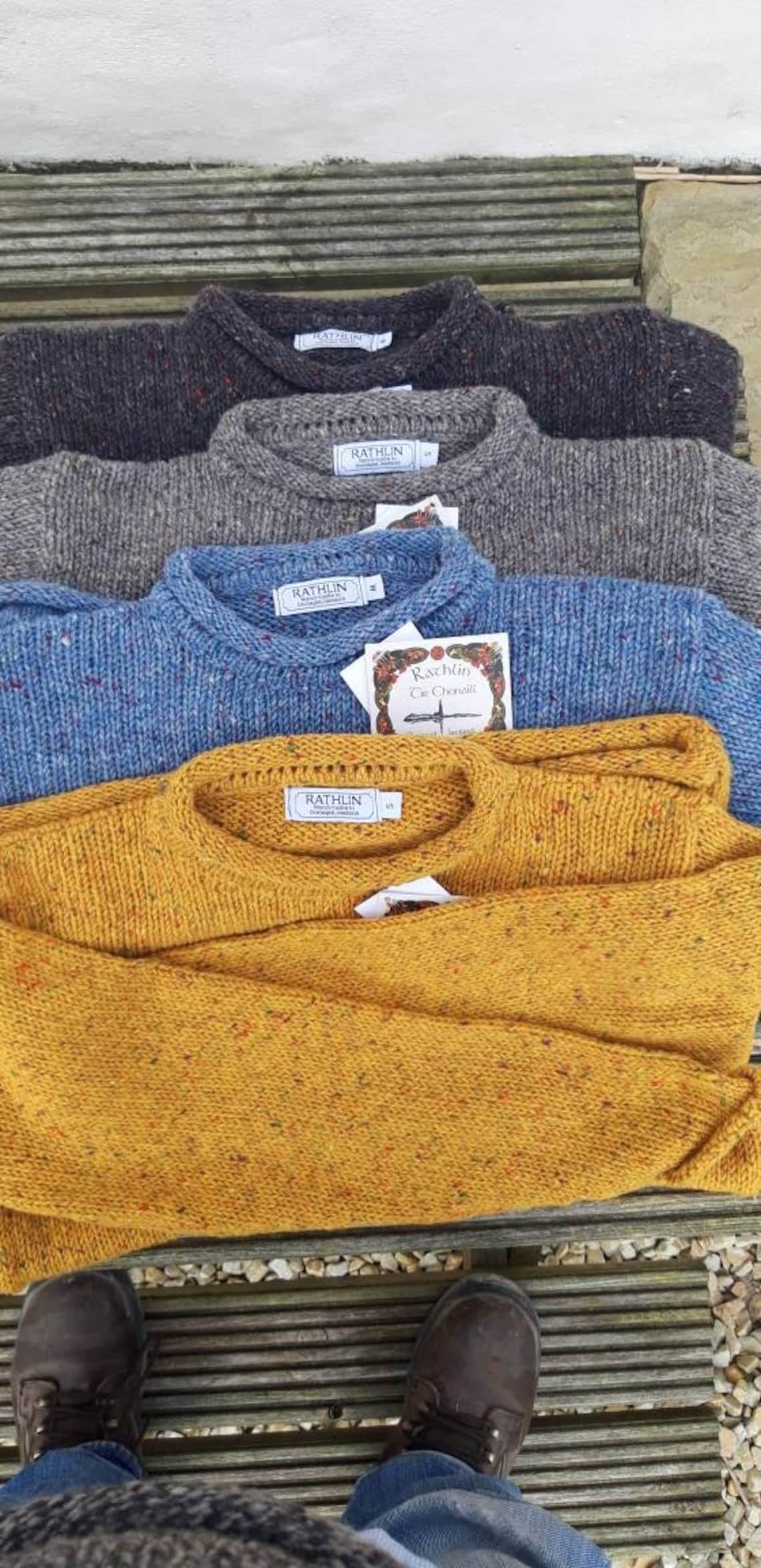 Irish Donegal Fisherman Sweater in 100% Donegal Tweed Wool - Etsy