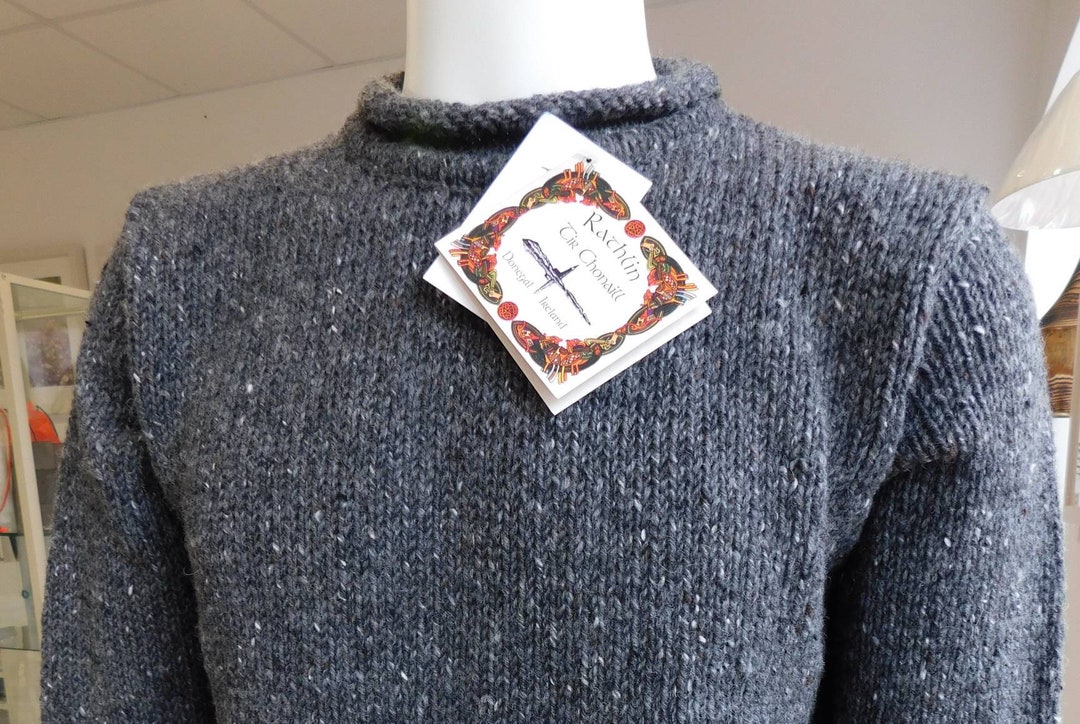 Irischer Donegal Fischerpullover aus 100% Donegal Tweed Wolle - Etsy.de