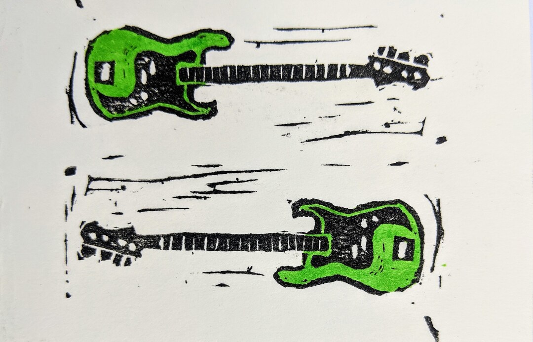 P Bass Linocut Print Original Artwork - Etsy