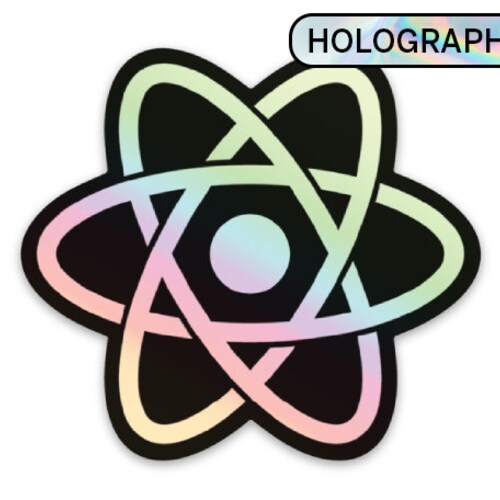Holographic React Sticker | Etsy