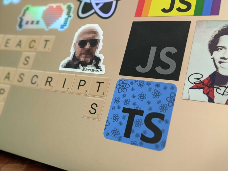 Typescript React Sticker: Blue Developer Decal (2" Square) - Etsy