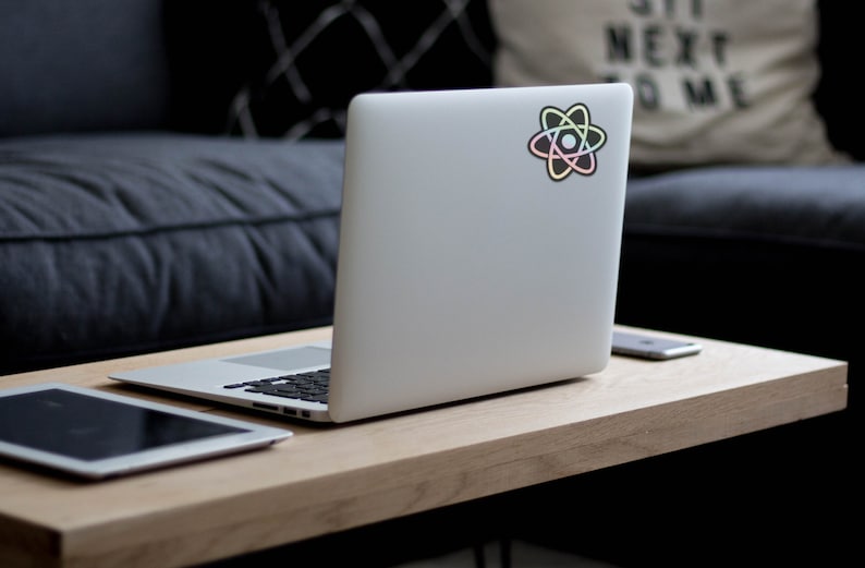 Holographic React Sticker - Etsy