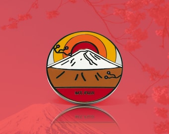 Japan Mount Fuji Stamp Enamel Pin, Beautiful Japan Pin, Pretty Mount ...