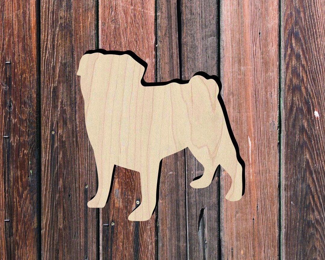 Pug Cutout Dog Wood Cutouts Wood Crafts DIY Project - Etsy