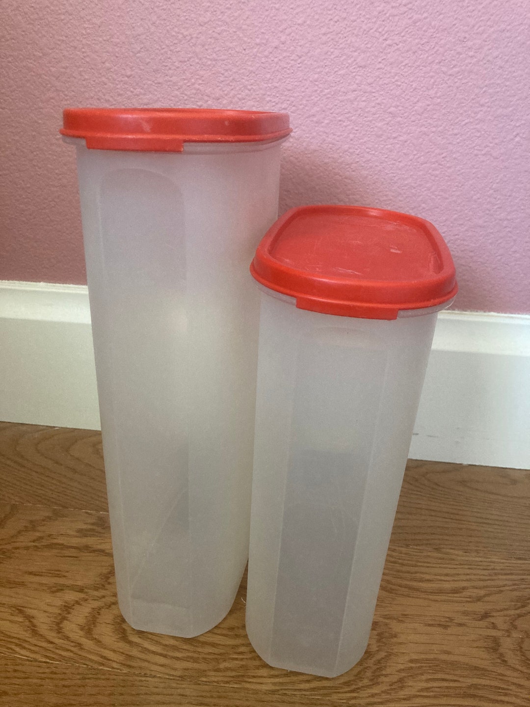 Set of 2 Vintage Tupperware Tall Oval Containers With Lids 1614 1615 ...