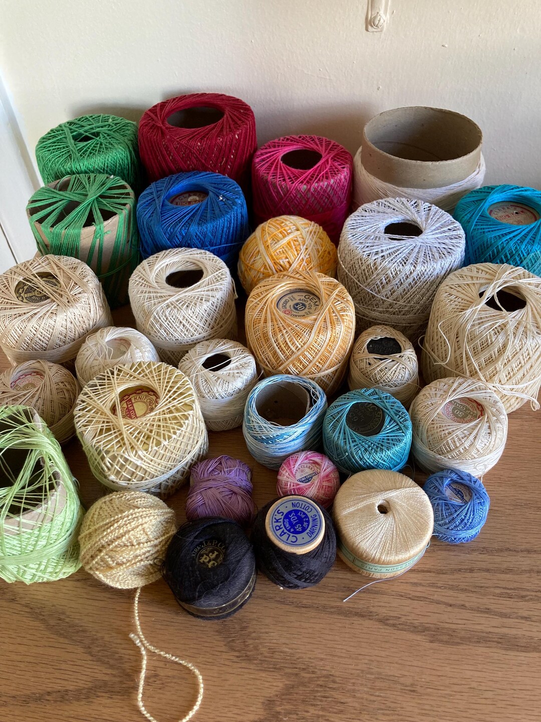 Lot of 29 Balls of Vintage Crochet Thread, Various Sizes, Colors - Etsy