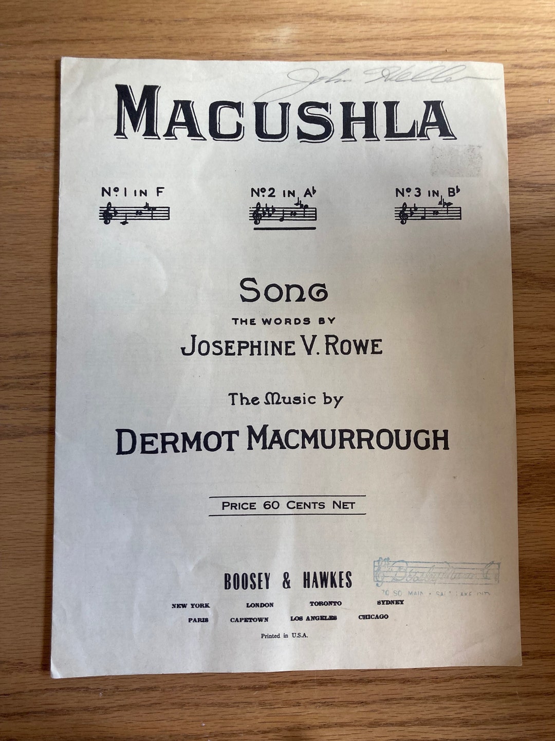 Macushla by Rose and Macmurrough Vintage Sheet Music - Etsy
