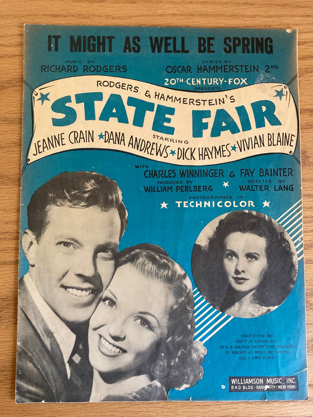 Rogers and Hammerstein State Fair It Might as Well Be Spring Vintage ...