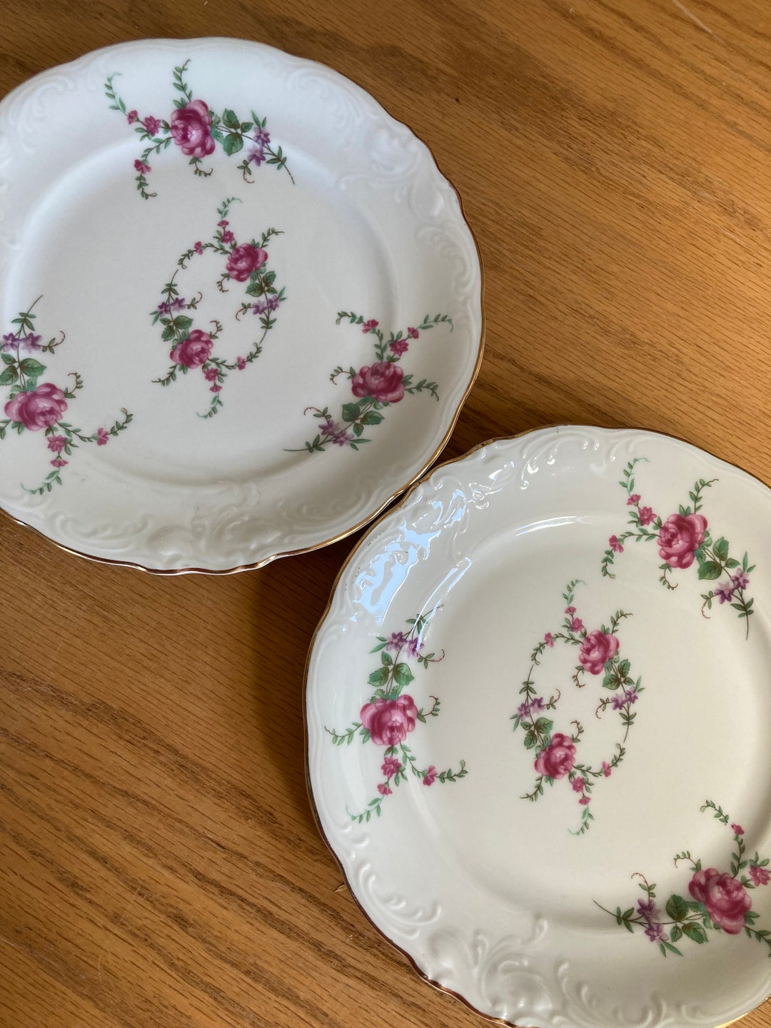 2 Wawel Rose Garden Desert Plates, Made in Poland, Roses - Etsy