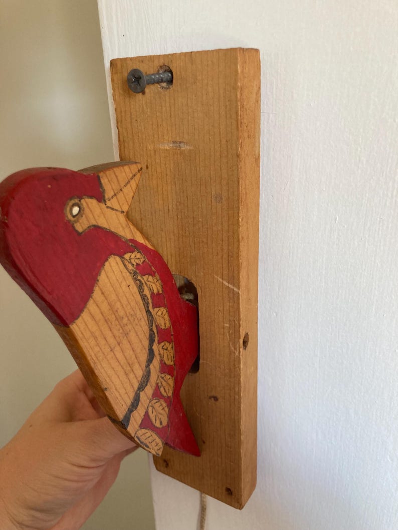 Vintage Handmade Wooden Woodpecker Door Knocker - Etsy