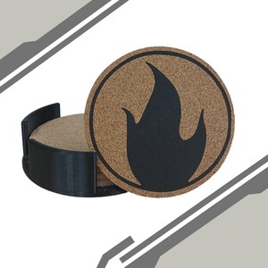Team Fortress 2 Laser Engraved Cork Drink Coasters With Holder Pyro ...