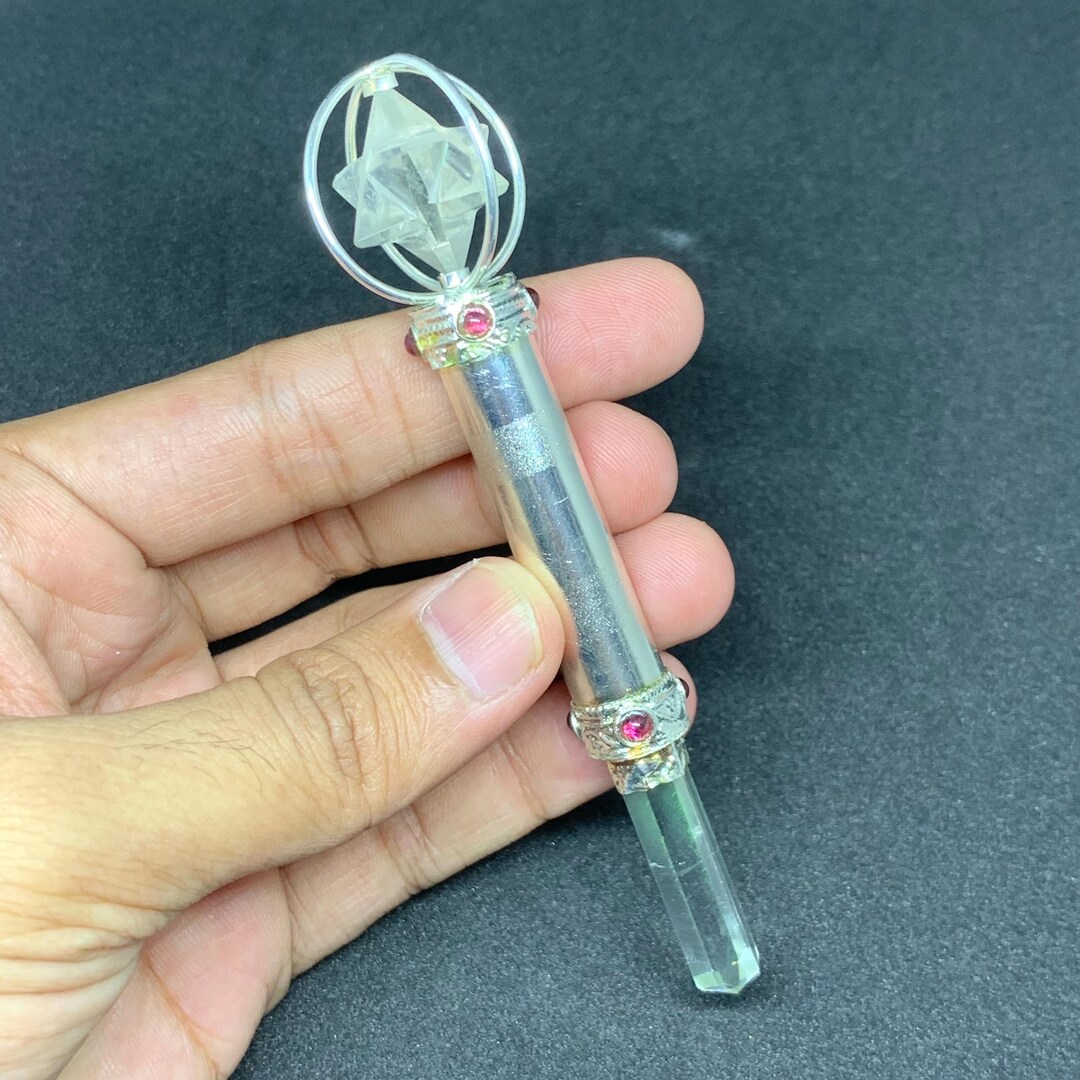 Clear Quartz Merkaba Crystal Wand: Garnet & Copper Energy Amplifier - Etsy