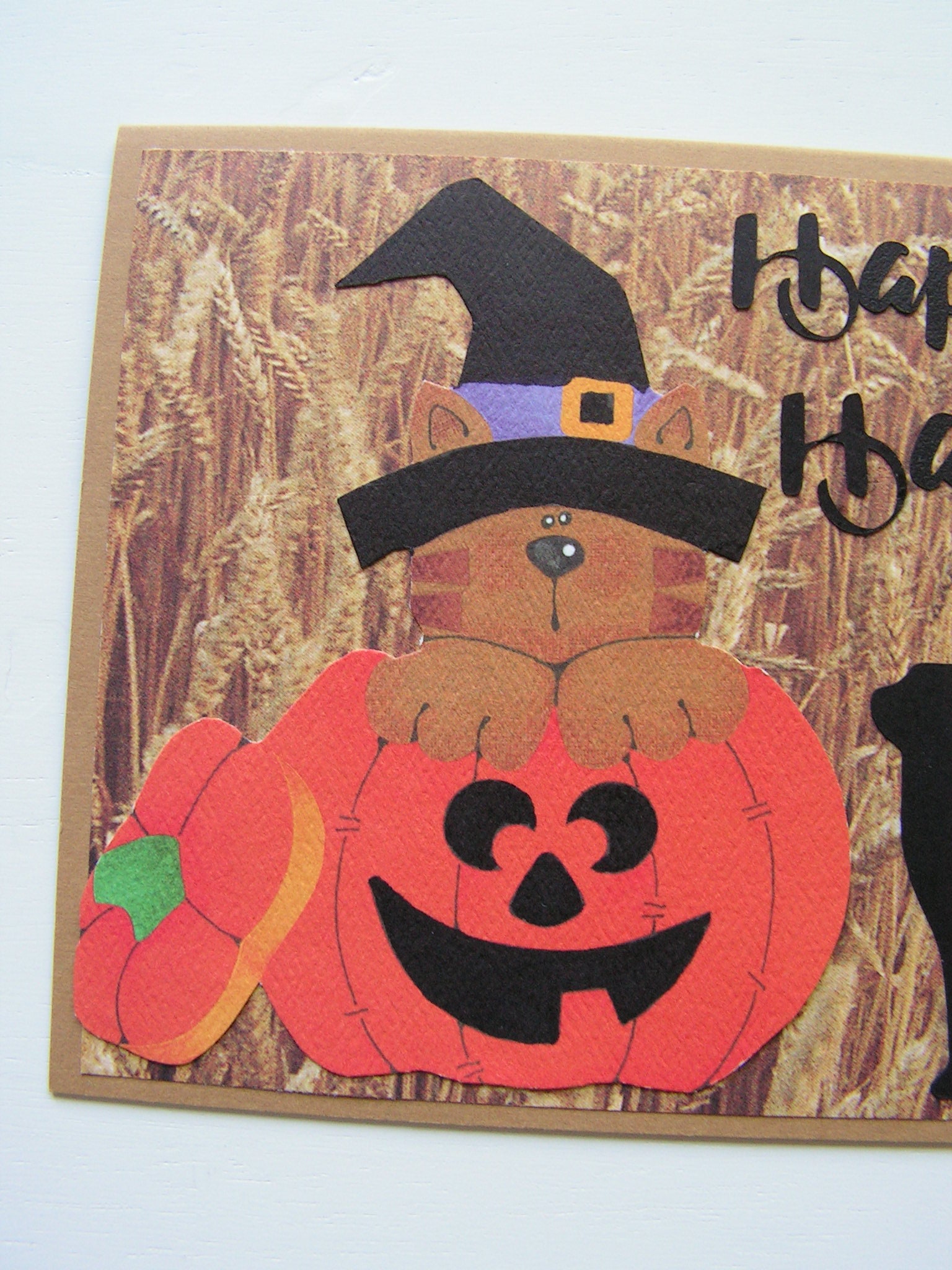 Halloween Card Halloween Cat Card Happy Halloween Card - Etsy