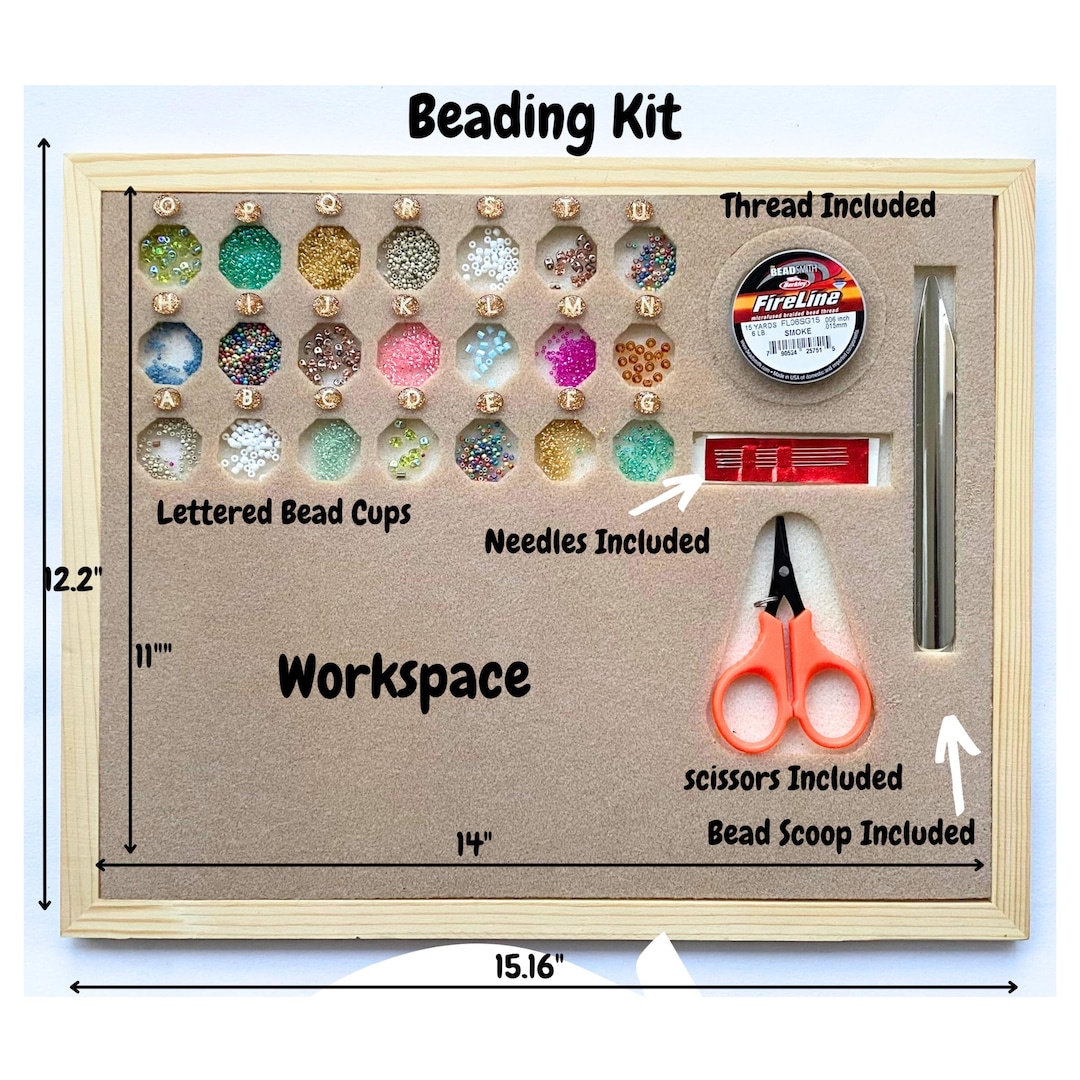 Portable Lettered Beading Mat A to U With Scissors Bead Scoop Beading ...