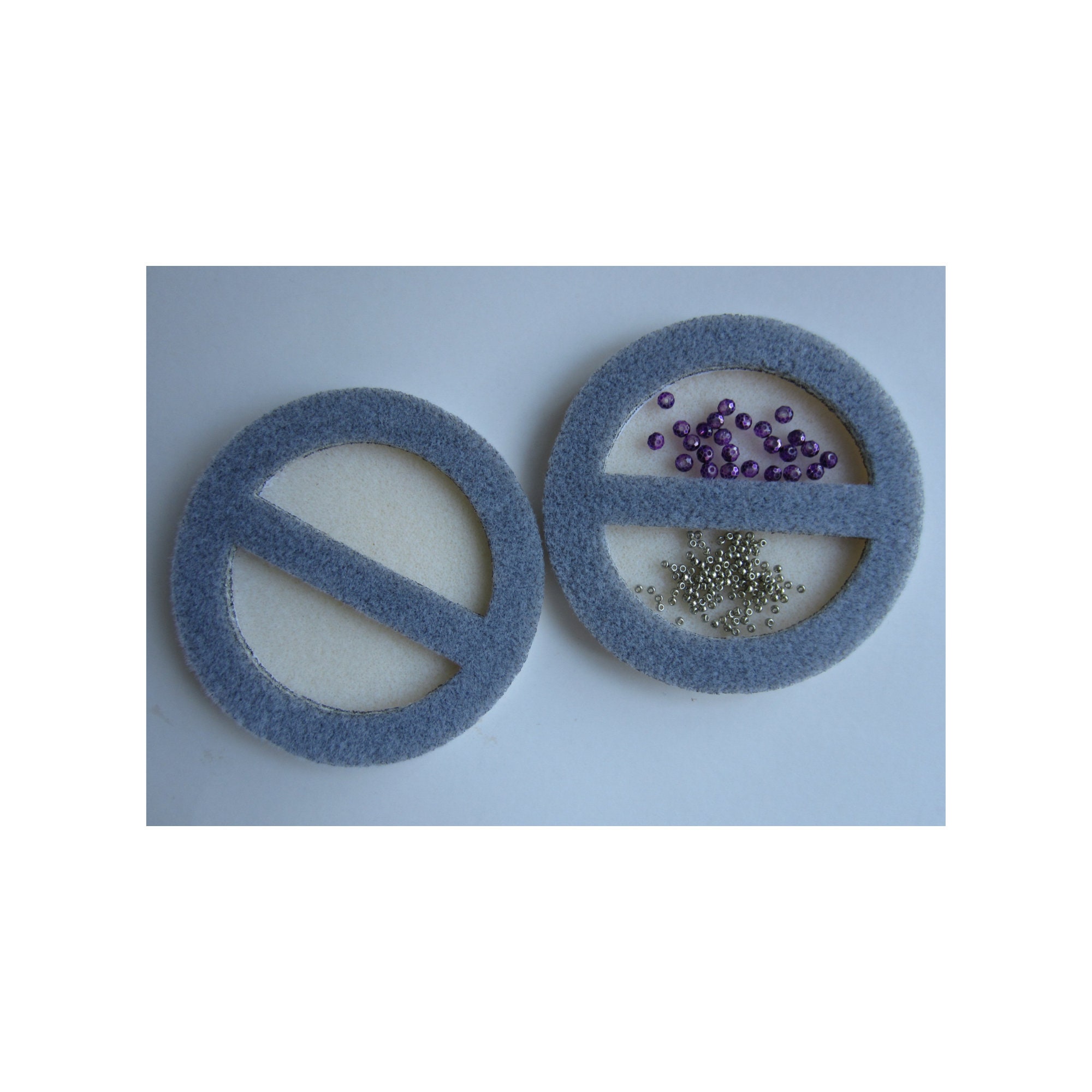 Round Bead Cups With Two Half Moon Shaped Sections for Two - Etsy