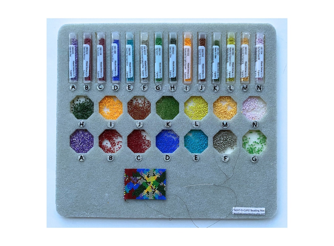 Bead Separator Mat With Space for 14 2.5" Bead Tubes Lettered A to N to ...