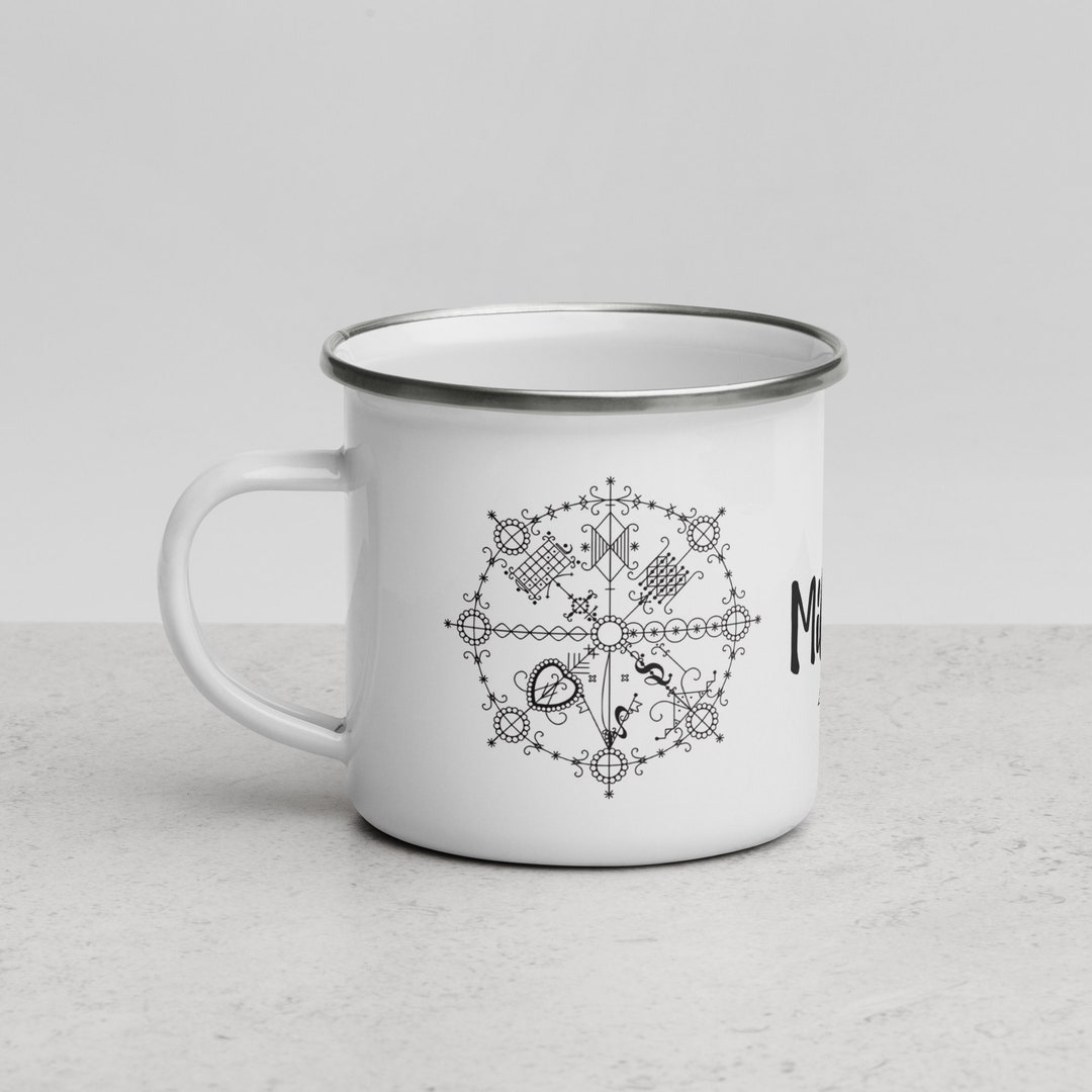 MILOKAN | MINOKAN Vodou Ceremony **medium Size** Enamel Mug | Mug ...