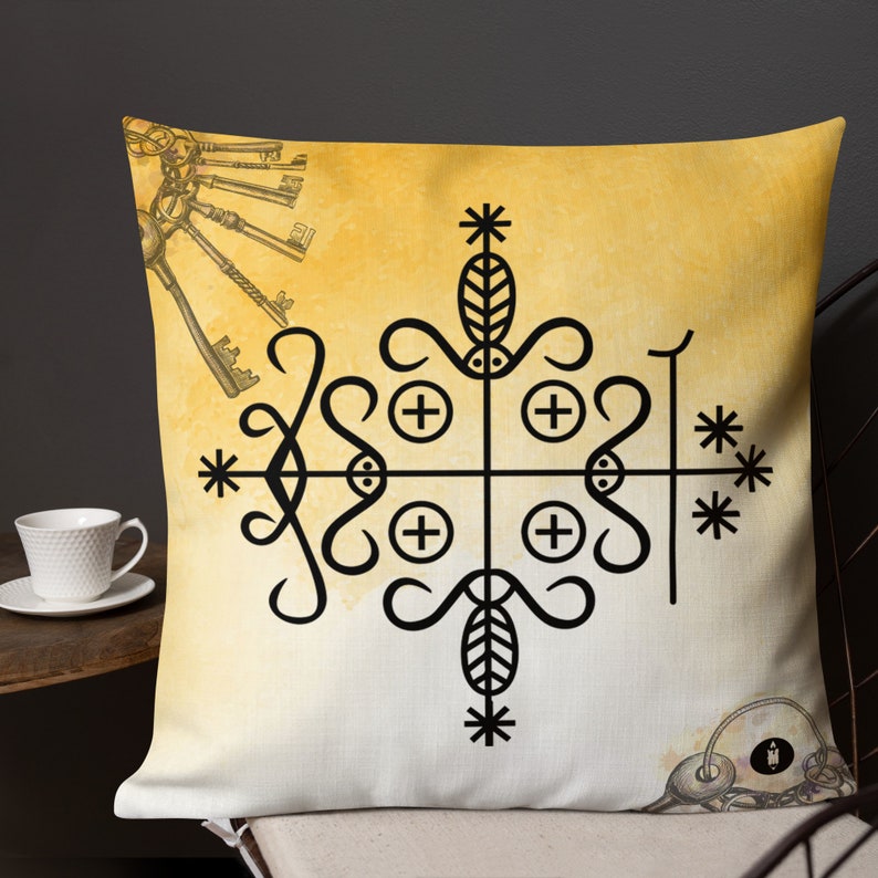 LEGBA | Atibon Legba | Papa Legba Haitian Vodou Vèvè Premium Pillow - Etsy