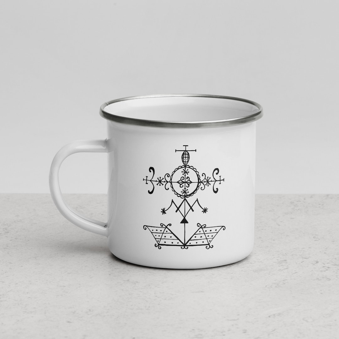 SIM'BI En-deux-zo | Simbi Andezo | Haitian Vodou Vèvè Enamel Mug ...