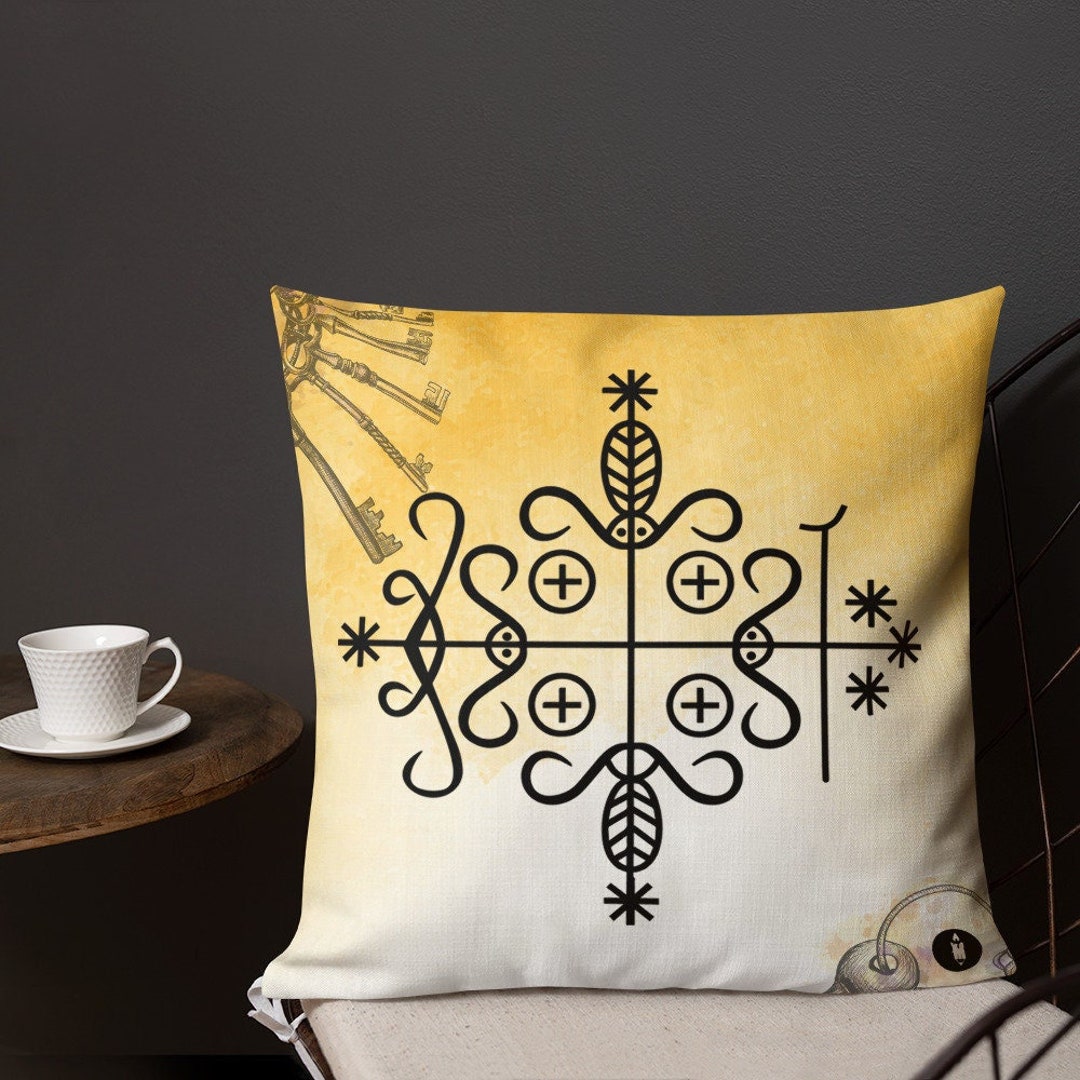 LEGBA | Atibon Legba | Papa Legba Haitian Vodou Vèvè Premium Pillow - Etsy