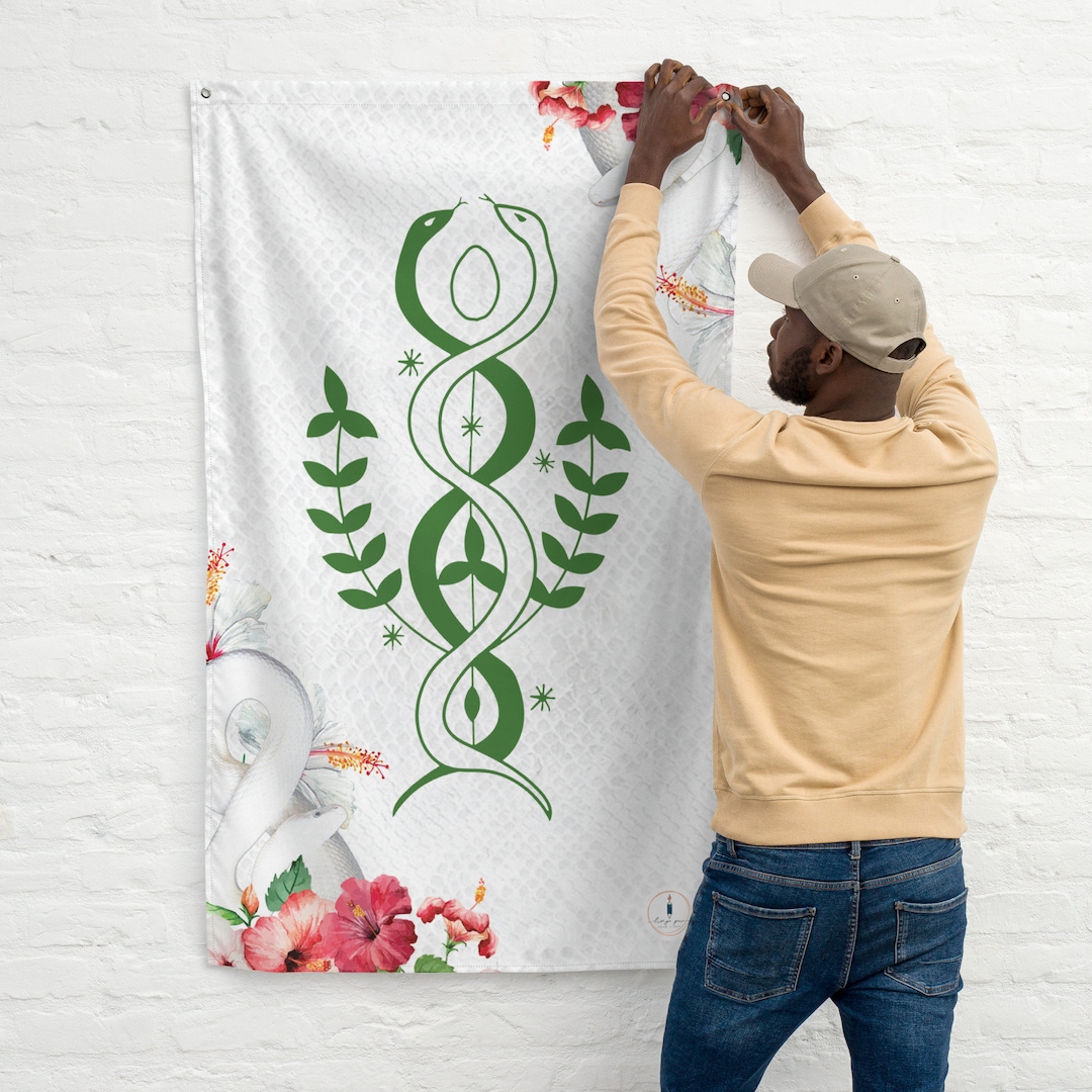 Vèvè DAMBALLAH Flag | Drapo Danbala | Damballah Wedo | Drapo Seremoni ...