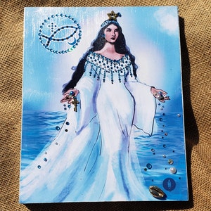 LASIRÈN YEMAYA Hand Bejeweled Haitian Vodou Portrait Hand Bejeweled ...