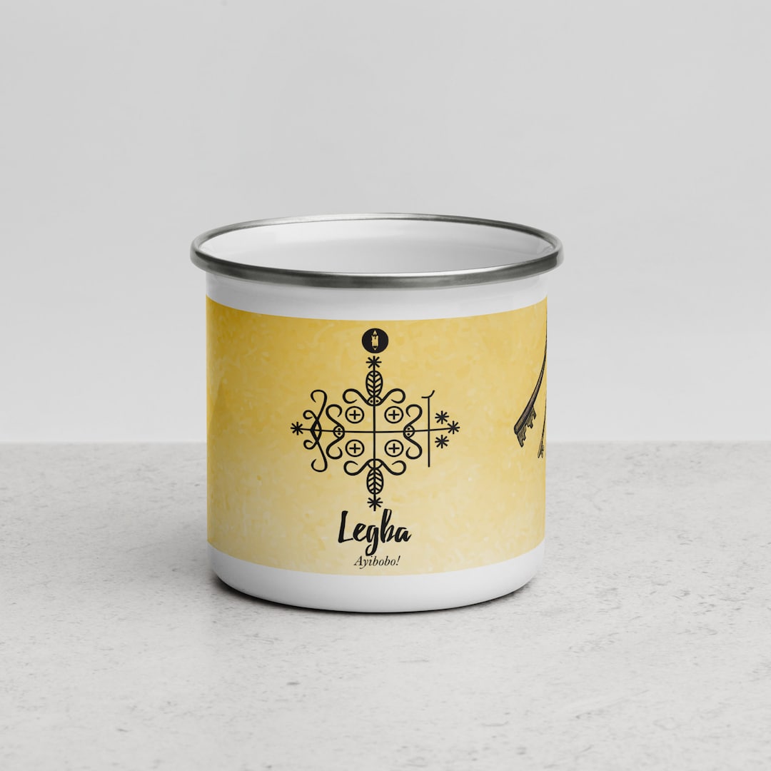 LEGBA Mèt Kafou Haitian Vodou Vèvè Enamel Mug **medium Size** | Haitian ...